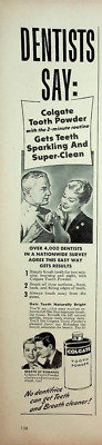 1949 Colgate Tooth Powder Vintage Print Ad 1940s Dentists Teeth ...