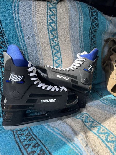 NEW OLD STOCK VINTAGE BAUER TURBO HARD SHELL ICE HOCKEY SKATES MEN SIZE ...