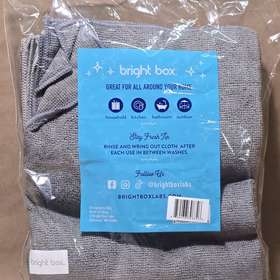 Bright Box Smart Clean Microfiber Cloths, Gray, 12 pk - 12" x 16", NEW ...