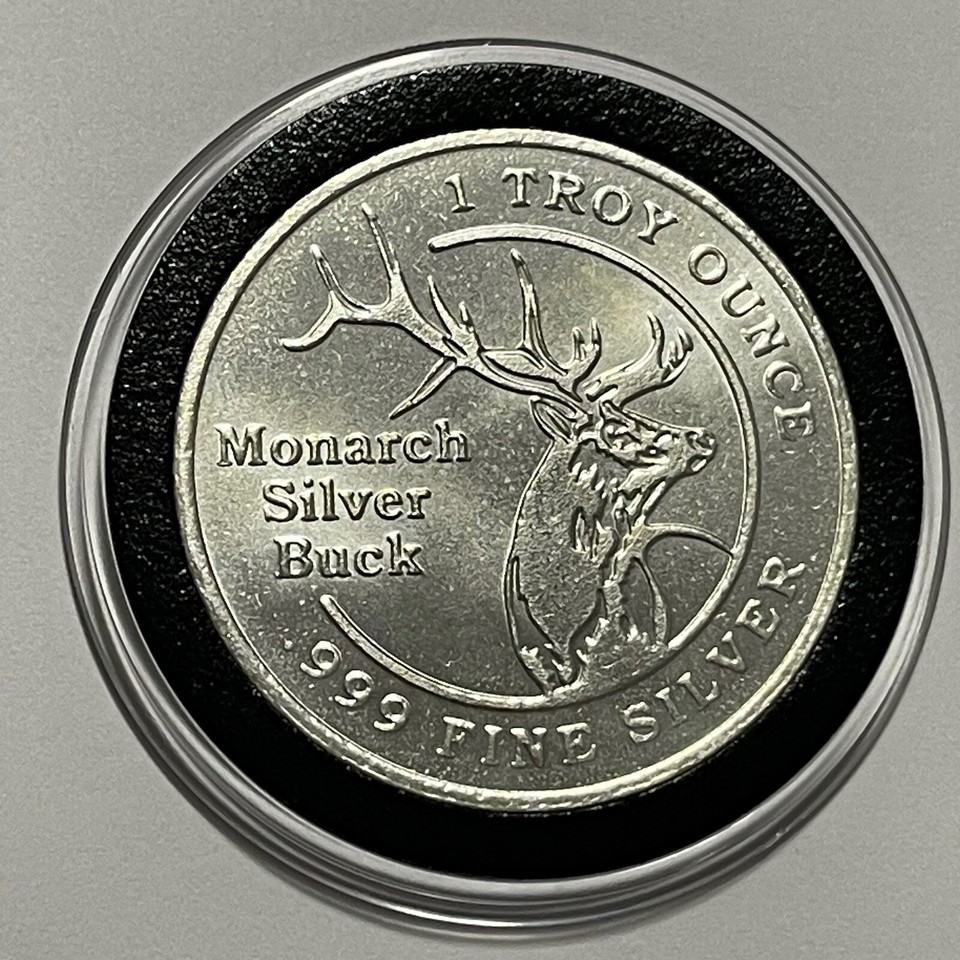 Monarch Silver Buck Collector Coin 1 Troy Oz .999 Fine Silver Medal ...