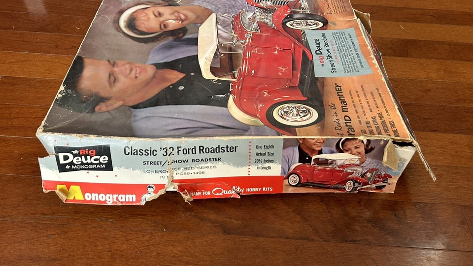 VINTAGE 1963 MONOGRAM THE BIG DEUCE CLASSIC '32 FORD ROADSTER MODEL KIT ...