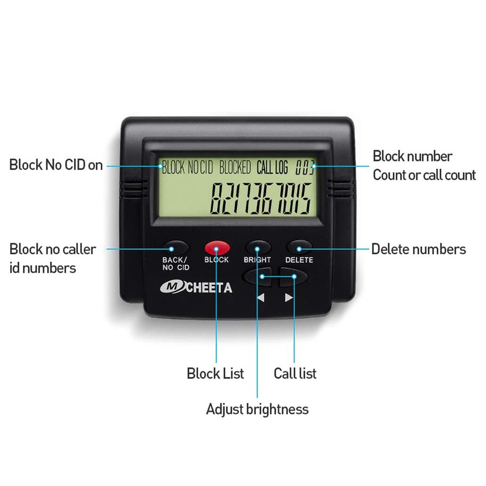 Call Blocker for Landline Phones Telephone 2000 Caller ID Box Touch ...