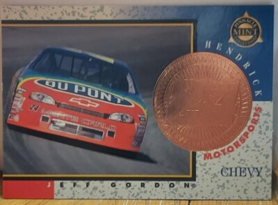 AWESOME 1998 PINNACLE MINT JEFF GORDON BRASS CARD & COIN #13 NASCAR ...