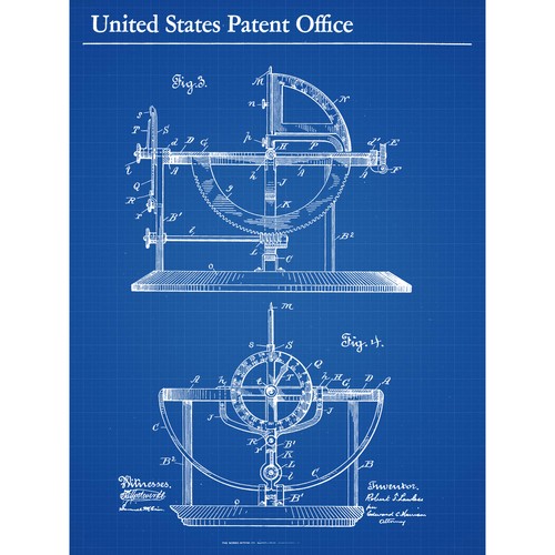 Lawless Stellar Compass 1902 Space Stars Patent Wall Art Canvas Print ...