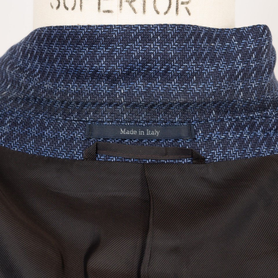 Ermenegildo Zegna Jacket Easy Light Size EU56 Blue Houndstooth Silk | eBay