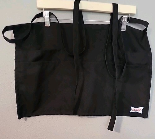 Sonic Logo America's Drive In Black Uniform Apron Six 6 Open Pockets in ...