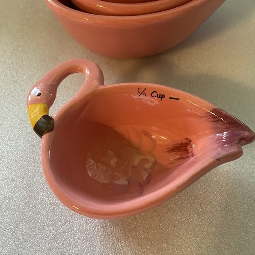 Pink Flamingo Measuring Cups Set of 4 Nesting (1 - 1/2 - 1/3 - 1/4 Cup ...