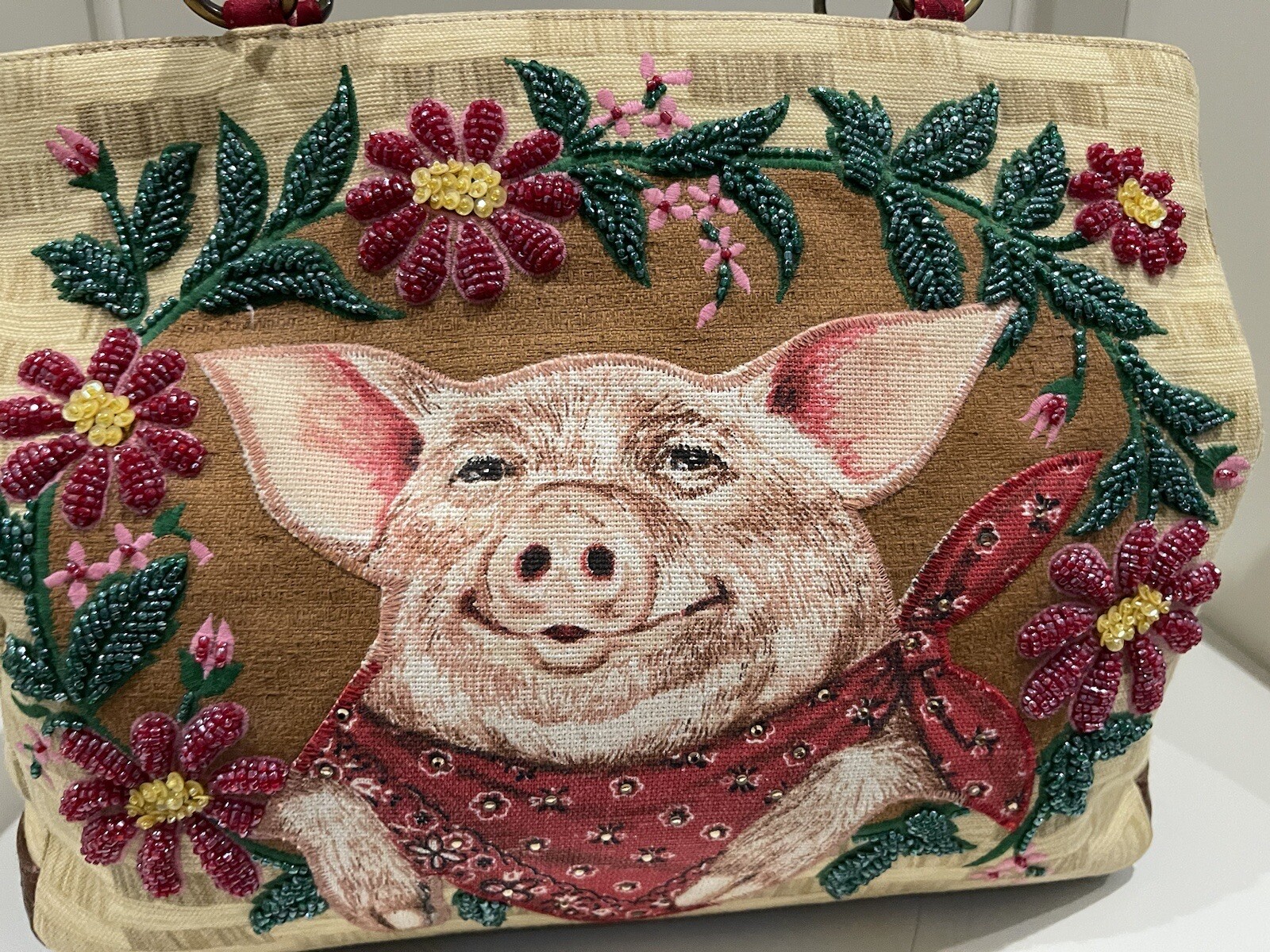 Vintage ISABELLA FIORE Handbag Pig Beaded | eBay UK