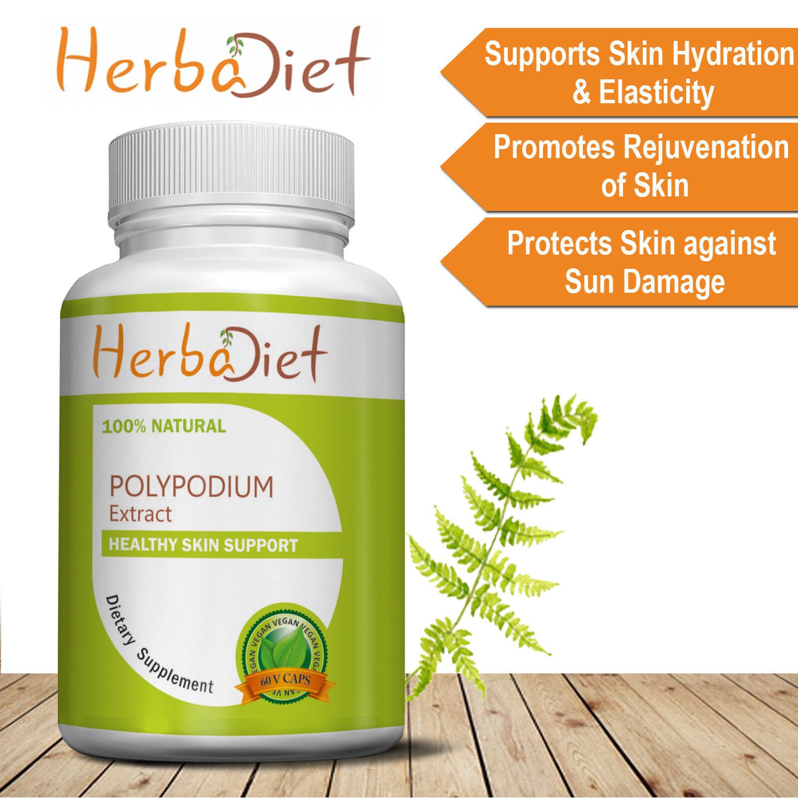 Polypodium Leucotomos (PLE) 20:1 Extract 500mg 300 Capsules Skin Immune ...