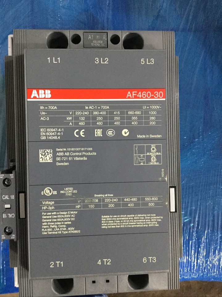 ABB Contactor AF460-30-11-70, AF460-30-11, 1SFL597001R7011, With ...