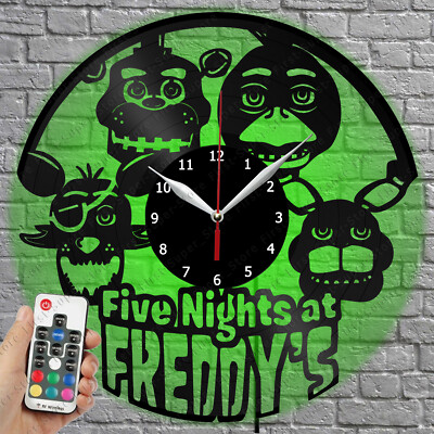 LED Clock Five Nights at Freddy’s Vinyl Record Wall Clock Led Light ...