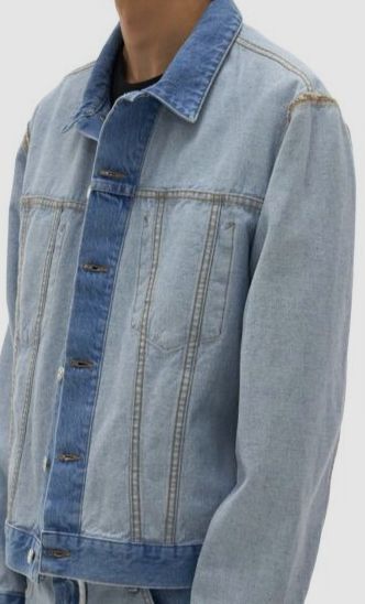 $450 Helmut Lang Men's Blue Cotton Inside-Out Trucker USA Denim Jacket ...