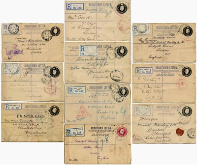 GB WW1 REGISTERED ENVELOPES STATIONERY APO. FPO. MILITARY CENSORED ...