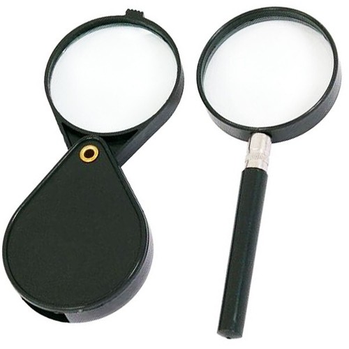 MAGNIFYING GLASS SET 60MM READING SMALL PRINT LENS STAMPS COINS ...