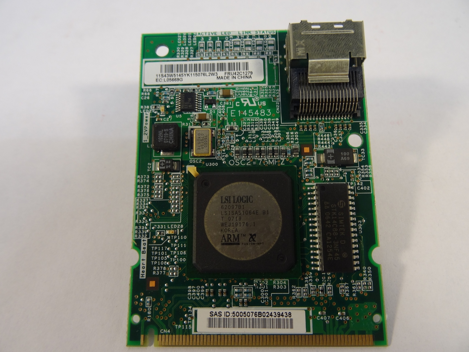 IBM 42C1279 LSI MINI-SAS/SATA CONTROLLER CARD FOR X3200 X3250 | eBay