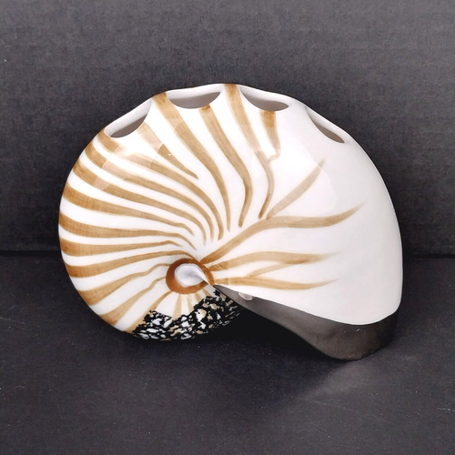 Vintage Springmaid Stripe Nautilus Seashell Shaped Toothbrush Holder ...