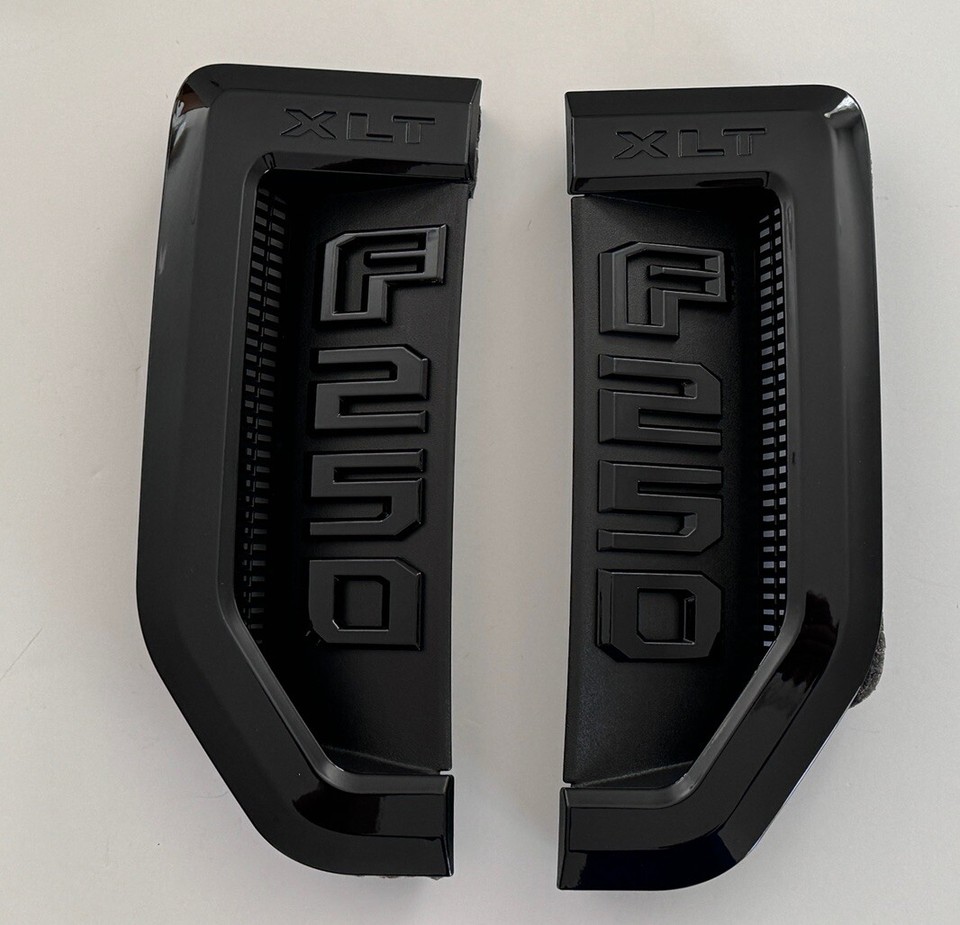For 2017-2022 F250 XLT Emblems DRIVER &PASSANGER Side Badge Black | eBay
