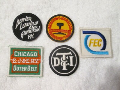 Vintage Railroad Patch Lot FEC DTI Chicago Outer Belt Denver Leadville ...