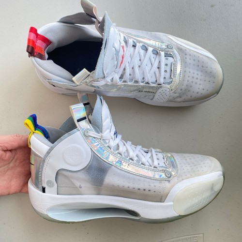 Nike Air Jordan 34 PF "Unite" 2020 Men's Size 8 White silver, rainbow ...