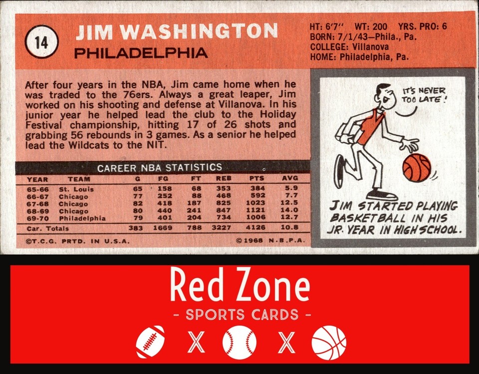 1970 Topps - #14 Jim Washington EX | eBay