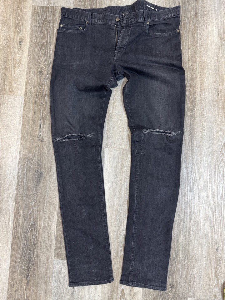 Saint Laurent Paris HEDI SLIMANE 38 D02 M/sk LW Black Ripped Knee (Tag ...