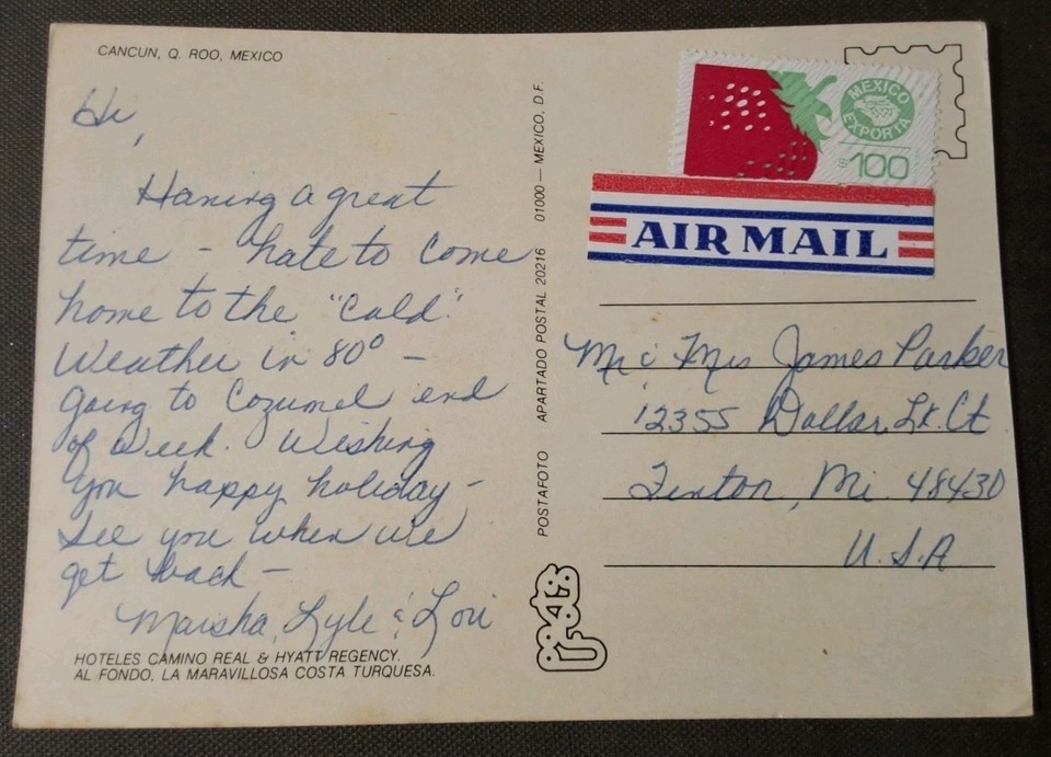 Aerial Camino Real Hyatt Regency Hotels Cancun Quintana Roo Mexico Post ...