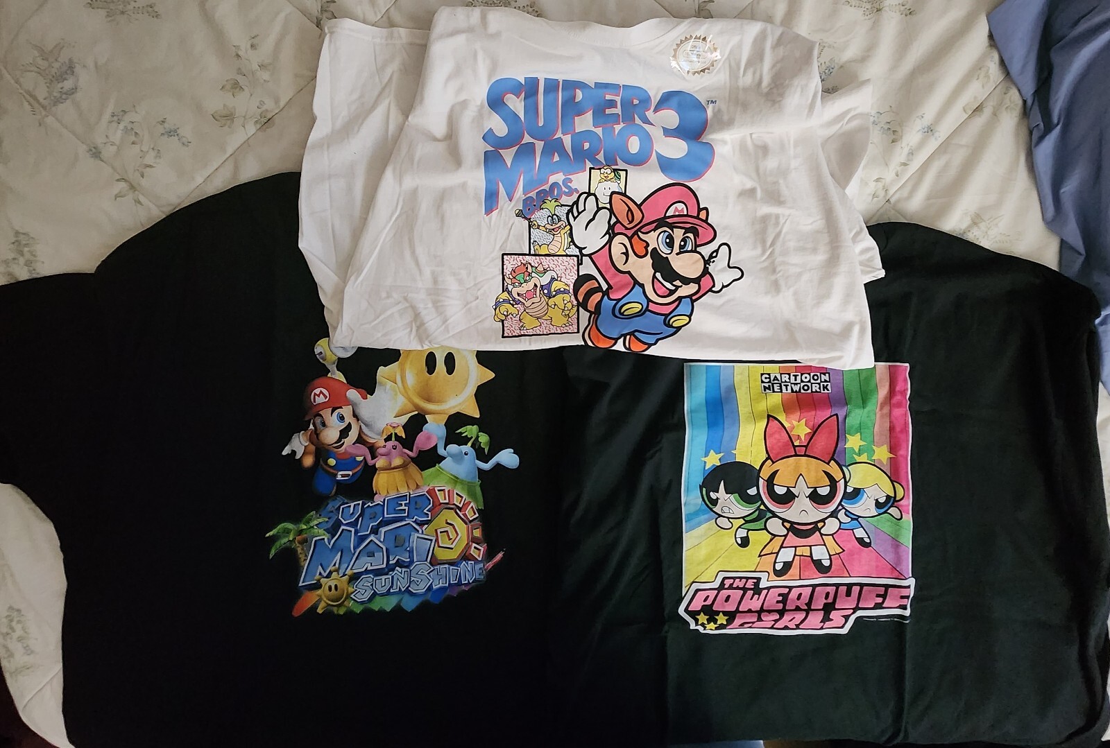 Super Mario Sunshine Super Mario 3 Powerpuff Girls T-… - Gem
