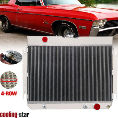 4-ROW 62MM RADIATOR FOR 64-67 CHEVY CHEVELLE EL CAMINO/ 63-68 IMPALA ...