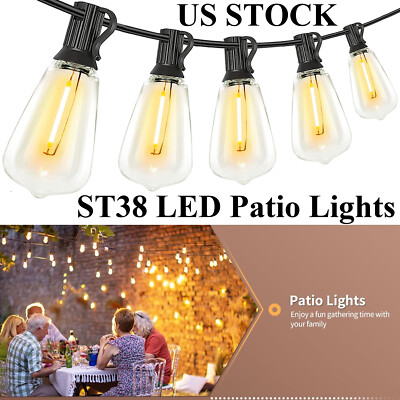 LED Outdoor String Lights, UL Listed Waterproof Lights, ST38 Edison ...
