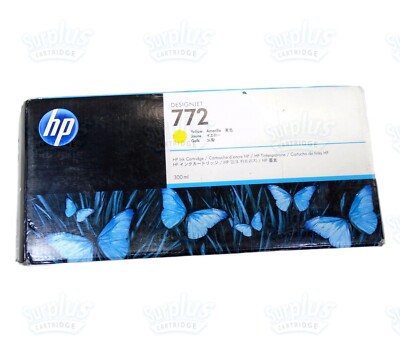 Genuine HP 772 Yellow 300ml CN630A Ink Cartridge DesignJet Z5200 Z5400 ...