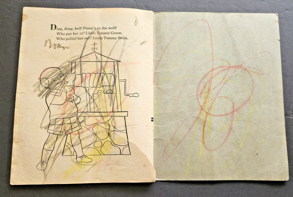 Child's Vintage 1959 Merrill Nursery Rhymes Paper Coloring Book Little ...