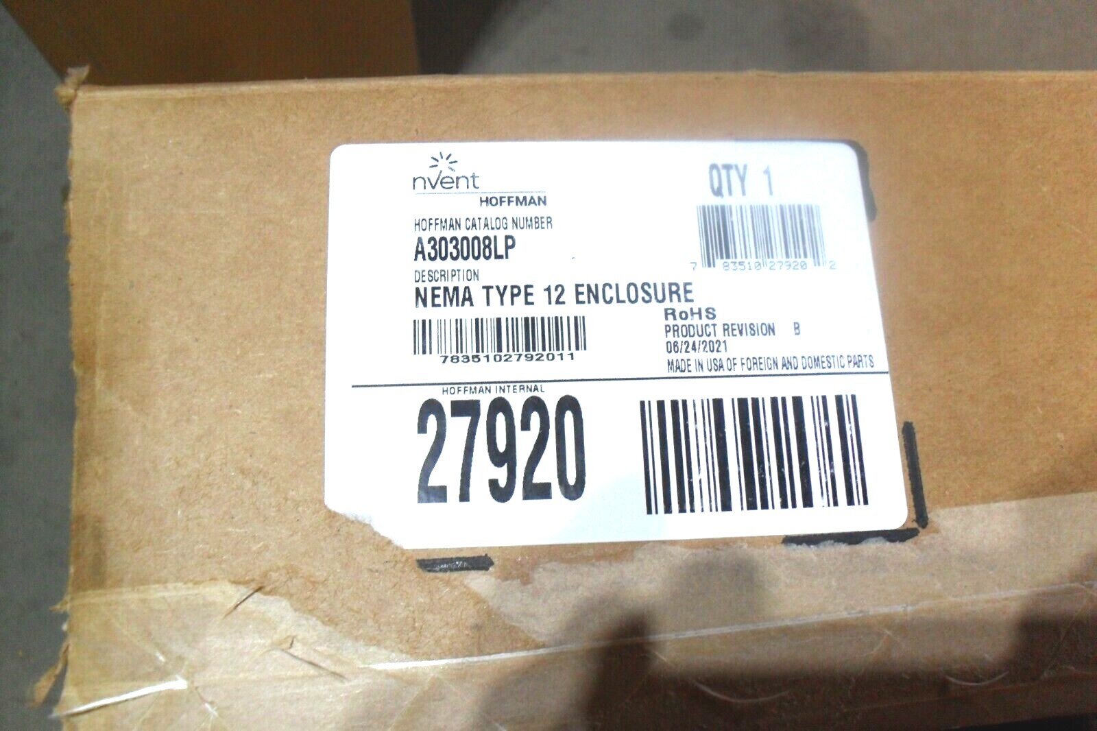 Hoffman Enclosure Door Fits A303012lp or A303008LP Enclosures for sale ...