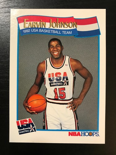 1991-92 NBA Hoops #578 Magic Johnson Team USA (Olympics) Basketball ...