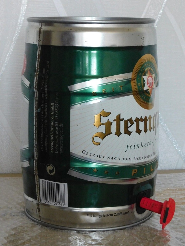 Empty Beer Barrel STERNQUELL Keg Galon Barrel 5L. Germany 2008 Top Open ...