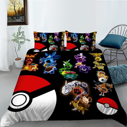 Pokemon Ball Quilt/Duvet/Doona Cover Set Single Double Queen Size | eBay