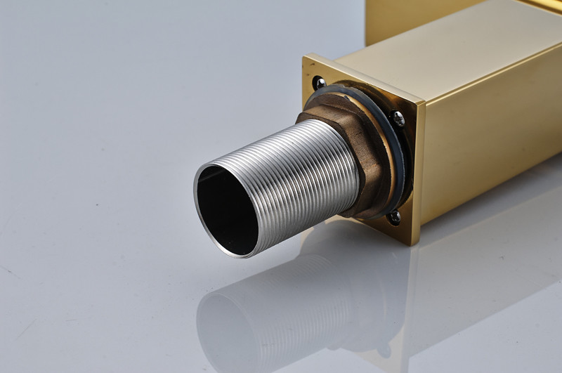 Waterfall Spout Golden Bathroom Basin Faucet Single Handle Sink Mixer ...