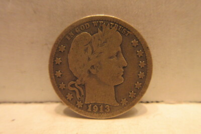 1913 Barber Quarter United States Silver Quarter 25 Cents US Coin | eBay