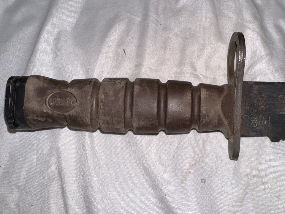 USMC Ontario OKC3S Combat Bayonet Knife w/ Scabbard First Generation ...