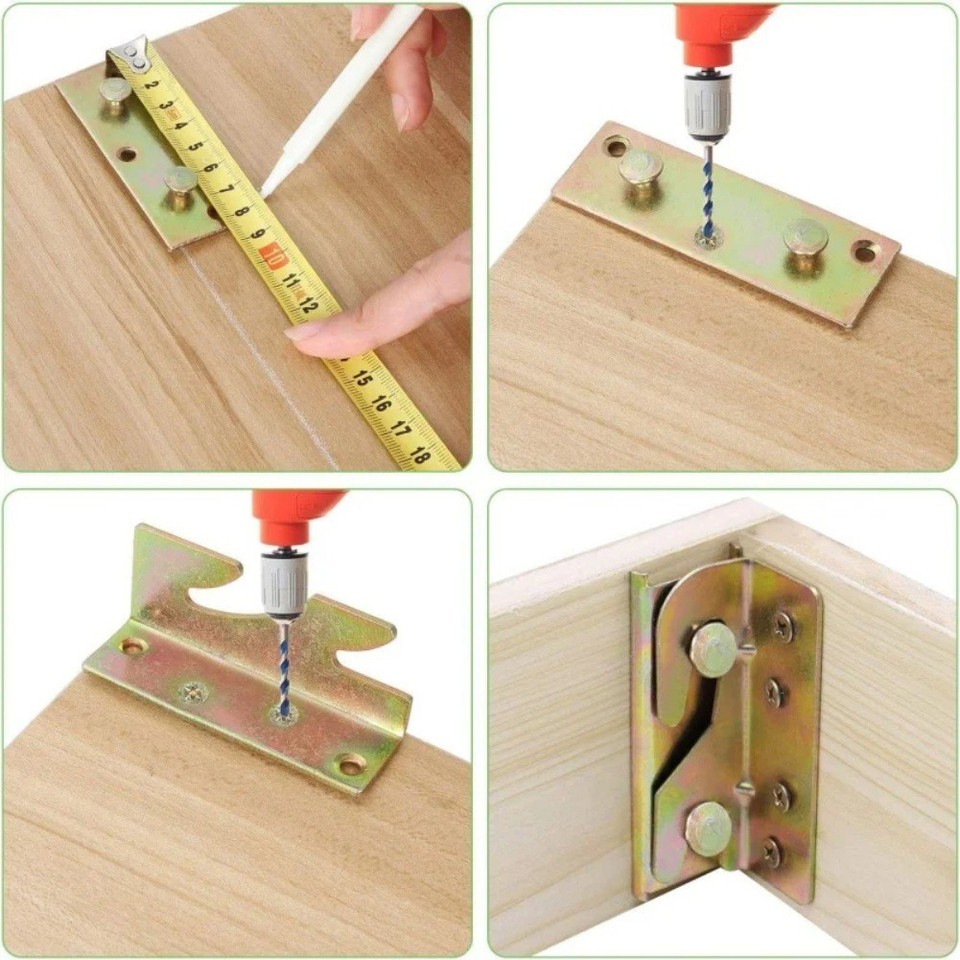 Bed Frame Bracket No-slot Installation Easy Installation Prevents ...