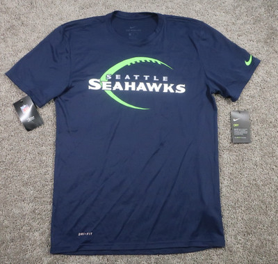 Nike Seattle Seahawks T Shirt Mens Medium Navy Dri Fit Performance NWT ...