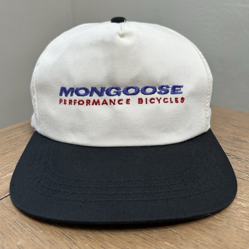 Vintage 80s Mongoose Performance Bicycles Snapback Hat White Cap BMX ...