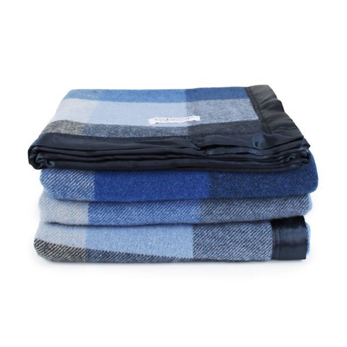 Onkaparinga Australian Wool Check Blanket Blue Queen/King | eBay