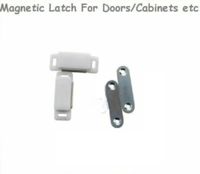2x Magnetic Cabinet Cupboard Door Fastener 46mm Latch Catch Lock Magnet ...