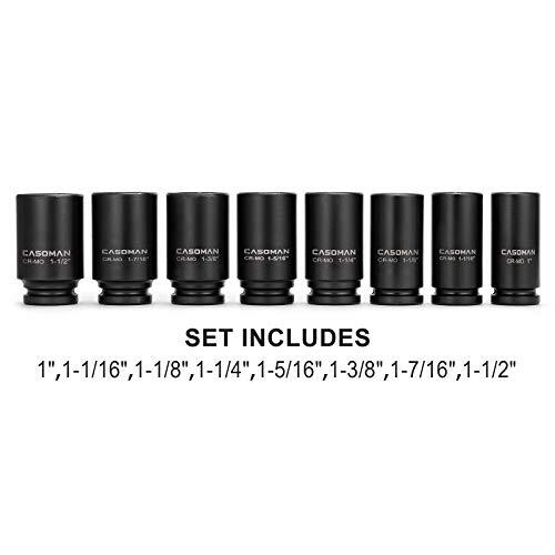 3/4" Drive Deep Impact Socket Set 8 Piece Set Sae Sizes 1inch To 11 ...
