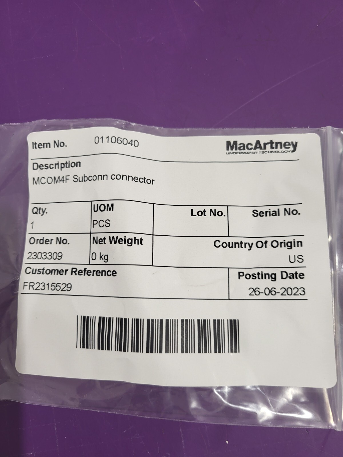 MacArtney MCOM4F Subconn Connector _0.1_5 | eBay.de