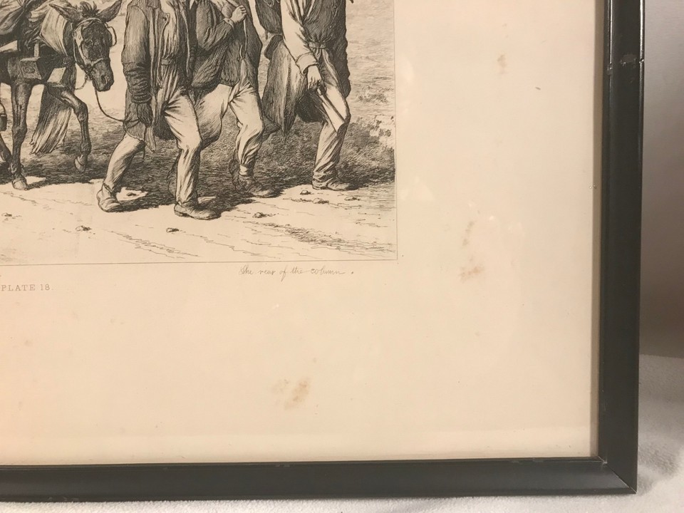 Artist Edwin Forbes Original Engraved Etching ~ Rear of the Column 1876 ...
