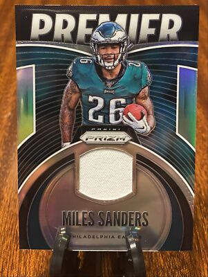 2019 Panini Prizm Premier Patch Silver Holo #PJ-DHA Miles Sanders ...