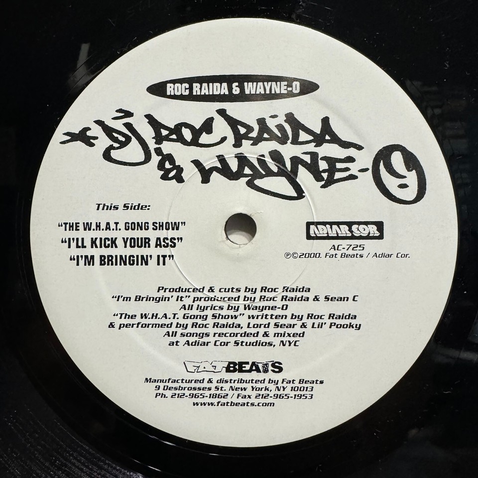 DJ ROC RAIDA + WAYNE-O - I'LL KICK YOUR ASS (12") 2000 RARE!! ADIAR COR ...