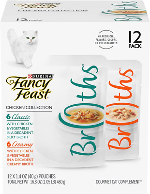 Purina Fancy Feast Meow Cat Meow Food Wet Gravy Variety Favorites 12 ...