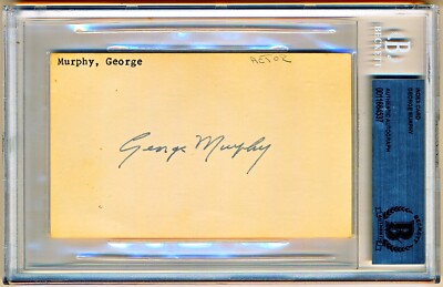 George Murphy Signed 3x5 Index Card Autograph - BAS Authentic | eBay